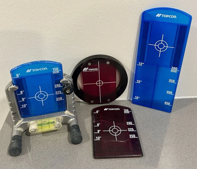 TOPCON RED & Blue Target Plates for Pipe Laser - USED £53.00 - PicClick UK
