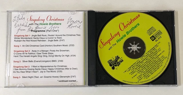 SINGALONG CHRISTMAS WITH The Howie Brothers (CD 50 Songs) Signed Insert ...