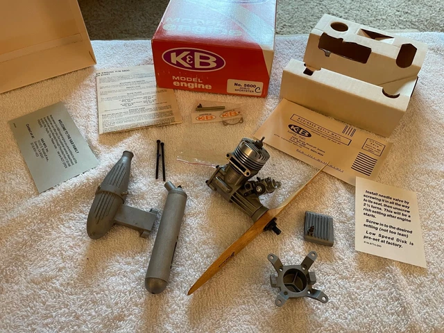 VINTAGE K & B R/C Sport Model Engine Motor with Muffler KB 5600 plus ...