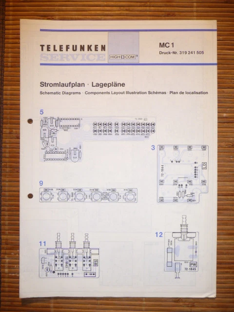 SCHÉMA DU CÂBLAGE / Schéma pour Telefunken Mc 1, Original EUR 14,01 ...