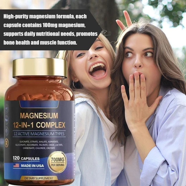 MAGNESIUM 12 IN 1 Complex Magnesium Types 700mg Magnesium Supplement ...
