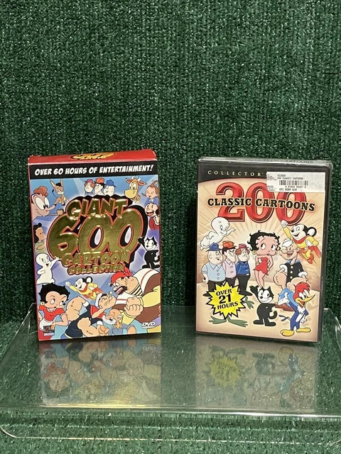 GIANT 600 CARTOON Collection , 200 Classic Cartoons Lot Of 2 DVD Over60hr,21hr. £14.16 - PicClick UK
