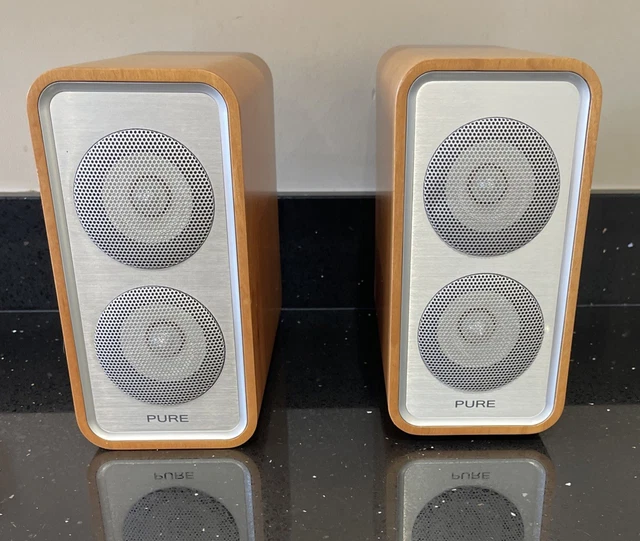 PURE DIGITAL 12A67 2-Way Bookshelf Speakers 30W 6 Ohms Wood Beech Pair ...