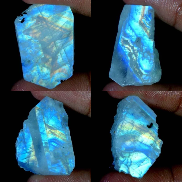 ROCK MOONSTONE ROUGH Specimen Blue Fire Moonstone Rough Slab Natural ...
