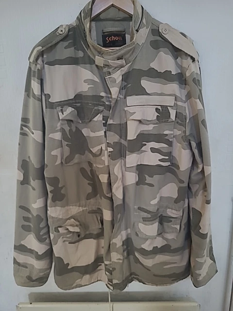 VINTAGE SCHOTT NYC M65/02 Camo Jacket Military Style Full Zip Size XL £115.00 - PicClick UK