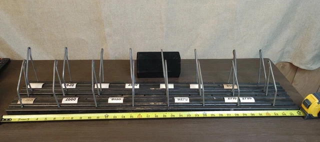 2 VTG THE Gates Rubber Co. 36" Fan Belt Wall Display Rack- 8 Hooks Per ...