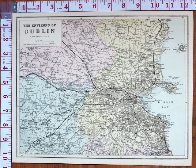 1883 CARTE ENVIRONS De Dublin Ballisk Naas Kingstown " Phœnix Parc ...