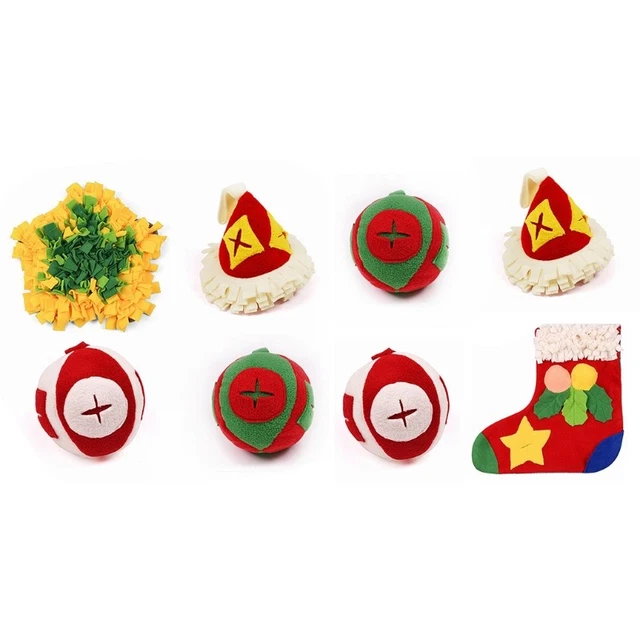 CHRISTMAS ELEMENT PET Snuffle Feeding Mat Playing Ball Set Washable Dog ...