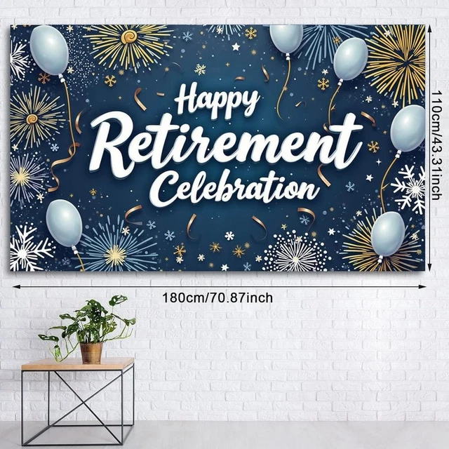 RETIREMENT PARTY DECORATIONS, Extra Large Fabric Retire Sign Banner ...