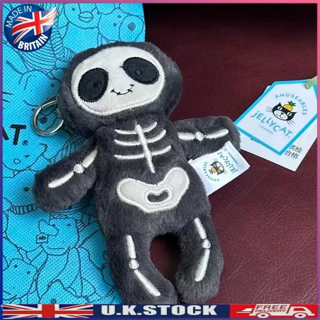 JELLYCAT SKELETON BOB BAG CHARM with Dust Bag Halloween Spooky Plush ...