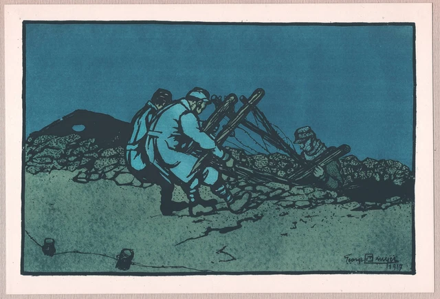 GEORGES BRUYER WELTKRIEG World War Barbelés Farbholzschnitt color ...