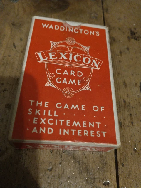 JOHN WADDINGTON VINTAGE Lexicon card game RED box Version The Game Of ...