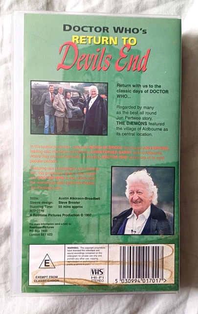 DOCTOR WHO RETURN TO DEVILS END VHS VIDEO The Daemons. Jon Pertwee ...
