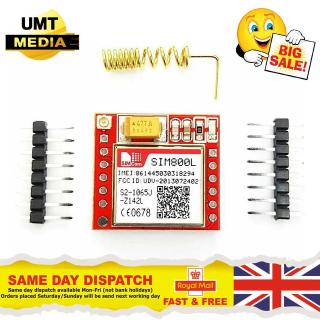 SIM800L MODULE AVEC Antenne Gsm Gprs SMS pour Arduino - Raspberry Pi ...