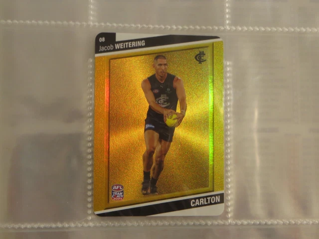 TEAMCOACH 2024 GOLD Card Jacob Weitering Carlton Blues AFL #08 $19.99 ...