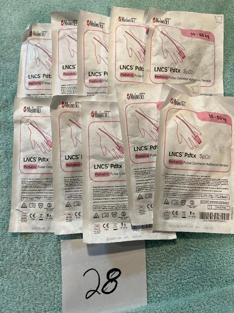 MASIMO PEDIATRIC PULSE Oximeter Adhesive Sensors # 1860 (Lot of 10) Exp ...