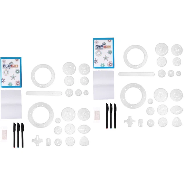 2 SETS DRAWING Painting Stencils Circle Ruler Curve for Sewing Curved £ ...