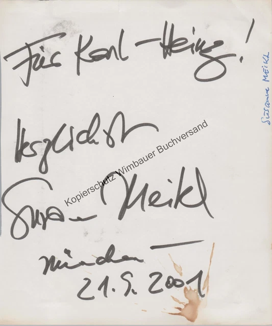 ORIGINAL AUTOGRAMM SUSANNE Meikl /// Autogramm Autograph signiert signed signee EUR 13,00 ...
