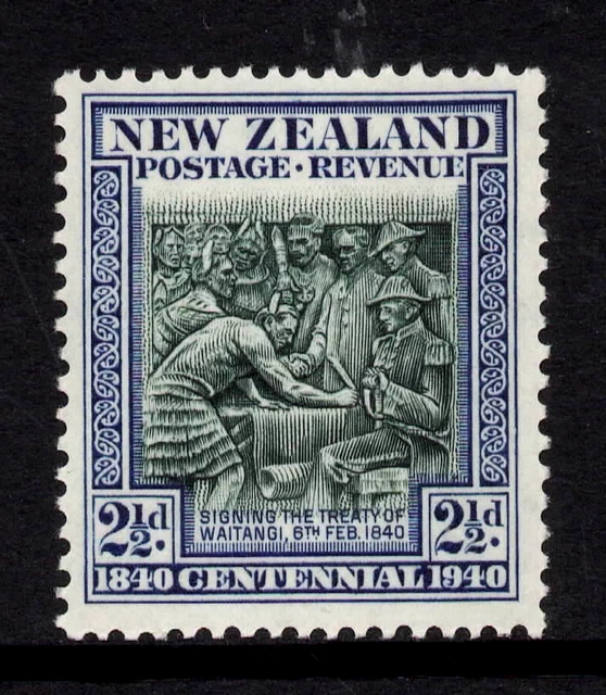 NEW ZEALAND 1940 Centennial 2.1/2 Blue "Treaty" Stamp Mnh EUR 1,84 ...