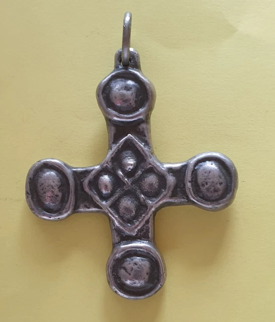 CROIX MEDIEVALE EN Etain Fabrication Ancienne Artisanale EUR 18,50 ...