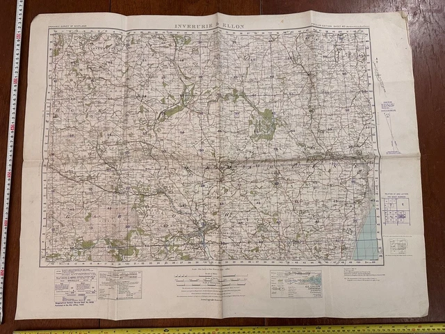 ORIGINAL WW2 BRITISH Army GSGS Map of Scotland - Inverurie & Ellon £13. ...