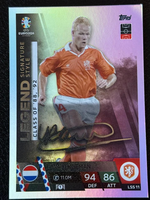 TOPPS 2024 MATCH Attax UEFA Euro Legend Signature Netherlands Ronald ...