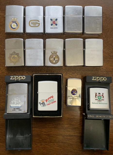 NIAGARA FALLS ZIPPO Lot of 14, 60’s-80’s Canadian Military Nova Scotia ...