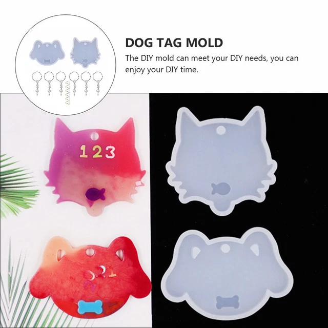 14 PCS/SET RESIN Epoxy Molds Silicone for Casting Keychain Cat Pendant ...