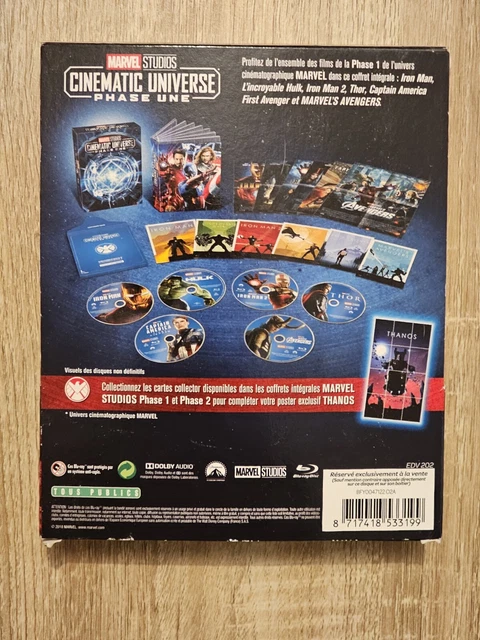 COFFRET BLU RAY Marvel Studios Cinematic Universe Phase 1 / 6 Films EUR 80,00 - PicClick FR