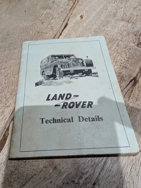 LAND ROVER SERIES Technical Details Book £10.00 - PicClick UK