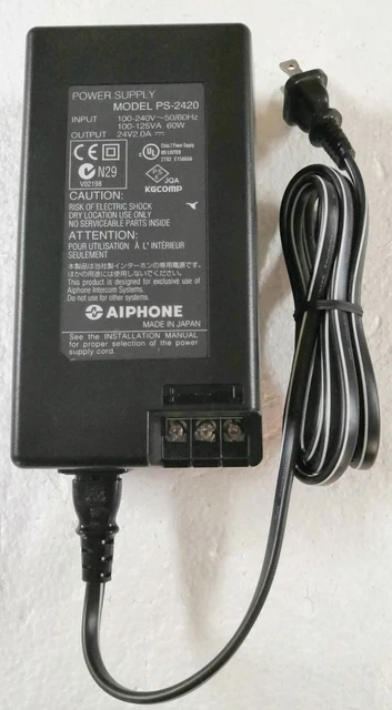 NEW AIPHONE PS-2420UL 24V DC Power Supply for AX, IM, GT, JP, KB, MC ...