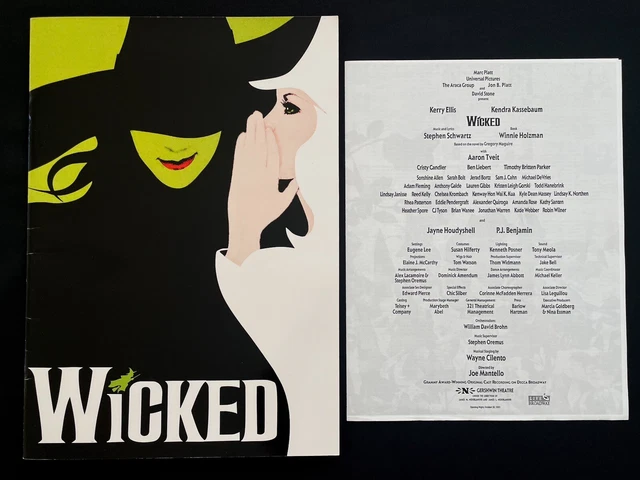 WICKED THE MUSICAL BROADWAY Programme. Idina Menzel, Kristin Chenoweth ...