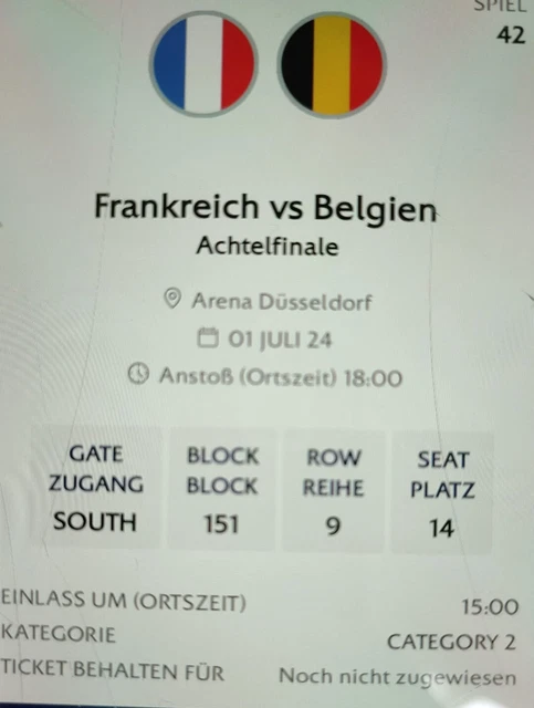 Frankreich Belgien Tickets
