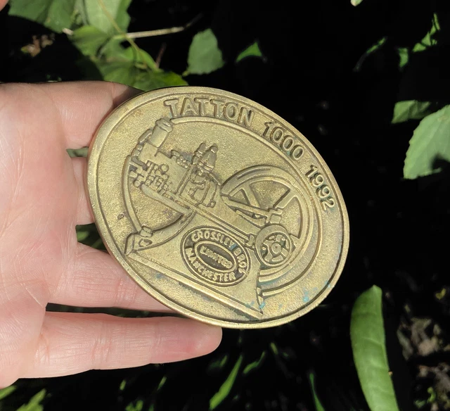 CROSSLEY ENGINE CROSSLEY Brothers Rolls Royce Engine Brass Plaque Badge ...