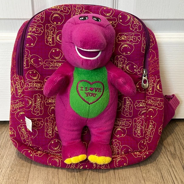 VINTAGE BARNEY & Friends Plush Backpack Purple Dinosaur £14.99 ...