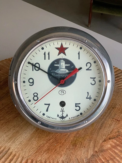 RARE! KOMANDIRSKIE RUSSIAN SHIP CLOCK Vintage USSR SUBMARINE MARINE ...