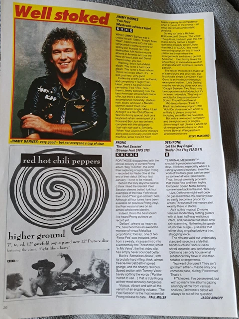 JIMMY BARNES - Two Fires review article/poster/photo/Prong/Dan Reed ...