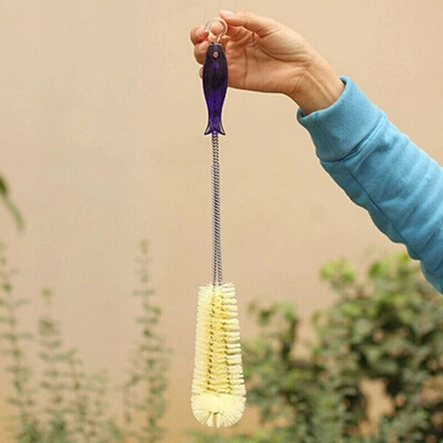 40CM LONG HANDLE Flexible Bottle Cleaning Brush Kitchen Teapot Cleaner ...