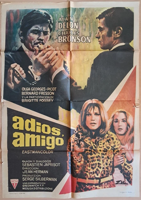 FAREWELL FRIEND ORIGINAL Spanish 1969 POSTER Alain Delon Charles ...