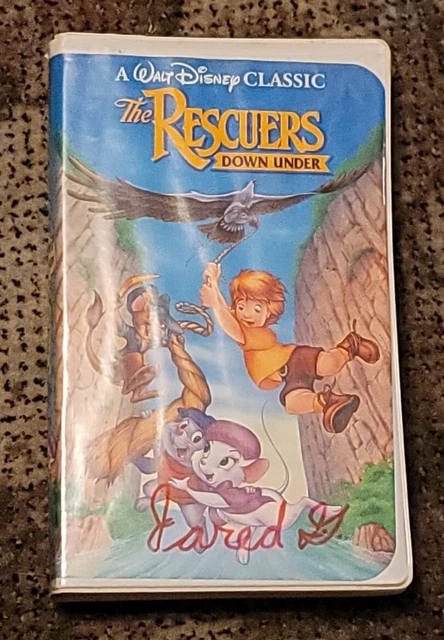 THE RESCUERS DOWN Under (VHS, 1991) Disney Black Diamond Collection ...