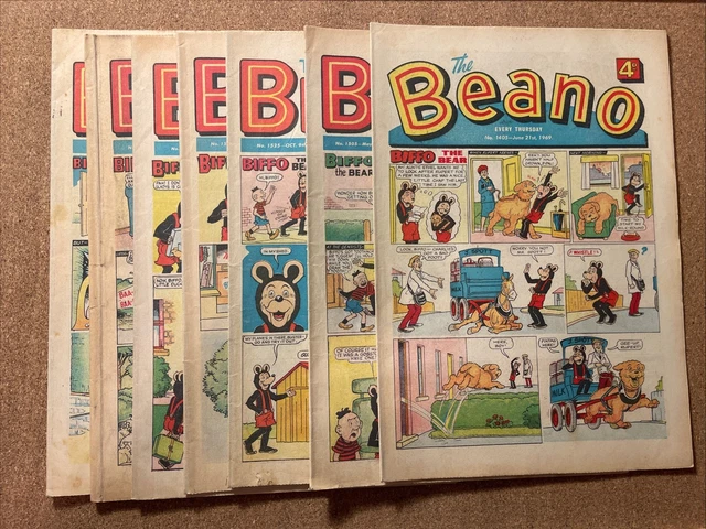 THE BEANO LOT of 7 from 1969 to 1973 Good Cond. £12.50 - PicClick UK