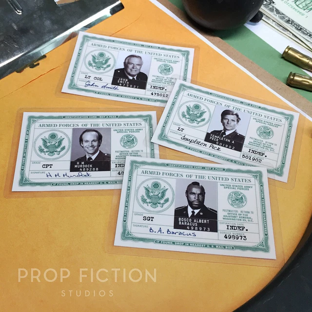 THE A-TEAM - Prop Military Issue Identification Cards / Vietnam War ...