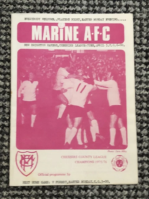 MARINE V NEW Brighton Rakers - 1976/77 - Non League - Match Day ...