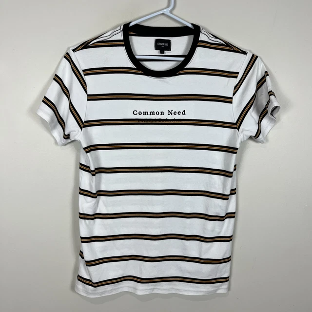 COMMON NEED REGULAR Fit Striped Casual Cotton Crew Neck Tee T Shirt ...