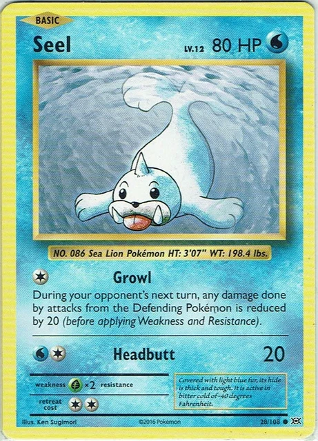 POKEMON CARTE TCG XY Evolution Numéro 28/108 Seel Anglais EUR 1,00 ...