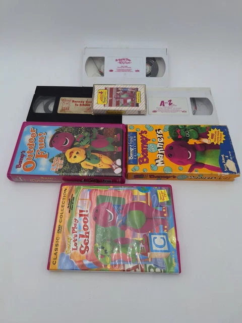 SET OF BARNEY, Mr. Rogers, and Various Educational VHS and DVD Media ...