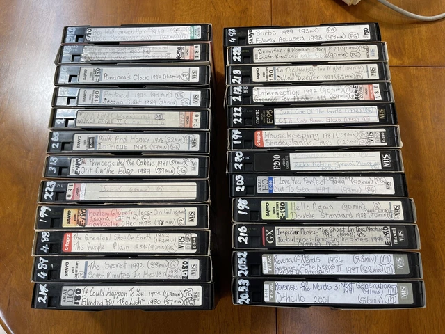 24 X BLANK VHS tapes * Mixed Bulk Lot * Movies TV Ads Music TV Shows ...