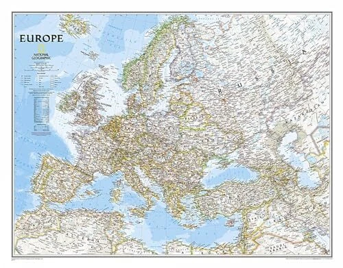EUROPE CLASSIC, LAMINATED: Wall Map..., Maps, National £19.88 - PicClick UK