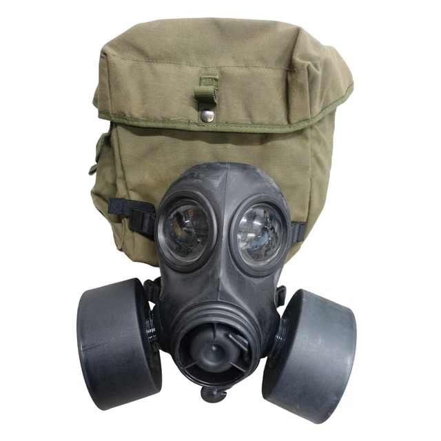 FM12 GAS MASK Respirator Dual Twin Port and Filters Genuine EX-MOD Avon ...