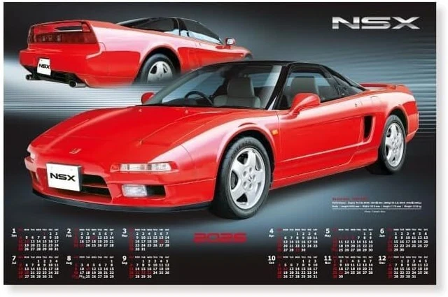 CALENDRIER MÉTALLIQUE HONDA NSX 2026 Quick Decision 2026 neuf (Reiwa 8 ...